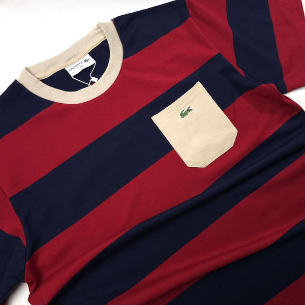 LST block striped T-shirt | Red/Blue
